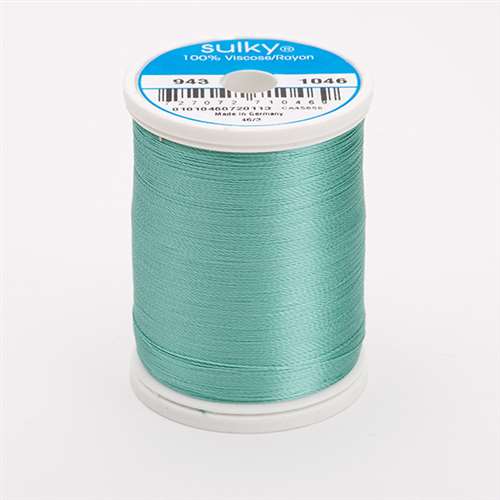 Sulky 40 wt 850 Yard Rayon Thread - 943-1046 - Teal – Carolina Thread Place