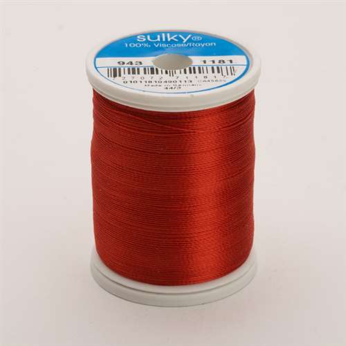 Sulky 40 wt 850 Yard Rayon Thread - 943-1181 - Rust – Carolina Thread Place