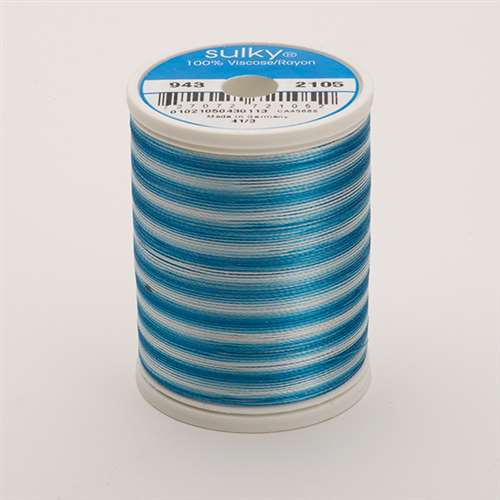 Sulky 40 wt 850 Yard Rayon Thread - 943-2105 - Teal Blue Var – Carolina ...