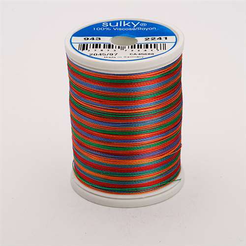 Sulky 40 wt 850 Yard Rayon Thread - 943-2241 - Peach/Blue/Rust/Grn ...